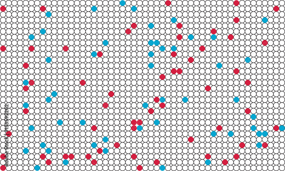 random circles with color fill pexel grid Stock Vector | Adobe Stock