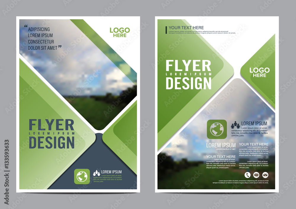 Greenery Brochure Layout design template. Annual Report Flyer Leaflet ...