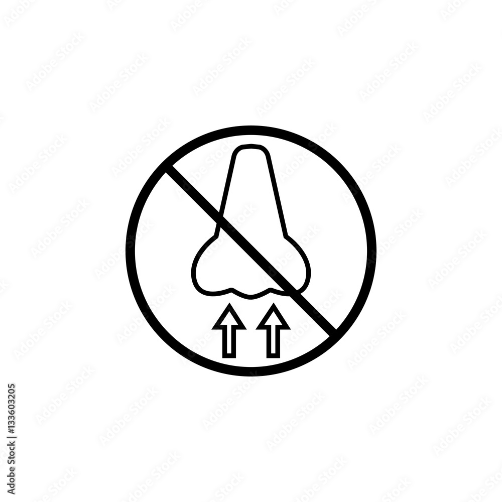 Vettoriale Stock Do not breathe line icon, prohibition sign, forbidden ...