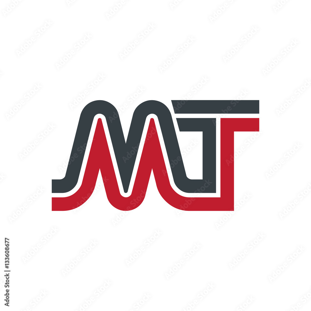 Initial Letter MT Linked Design Logo Stock Vector | Adobe Stock