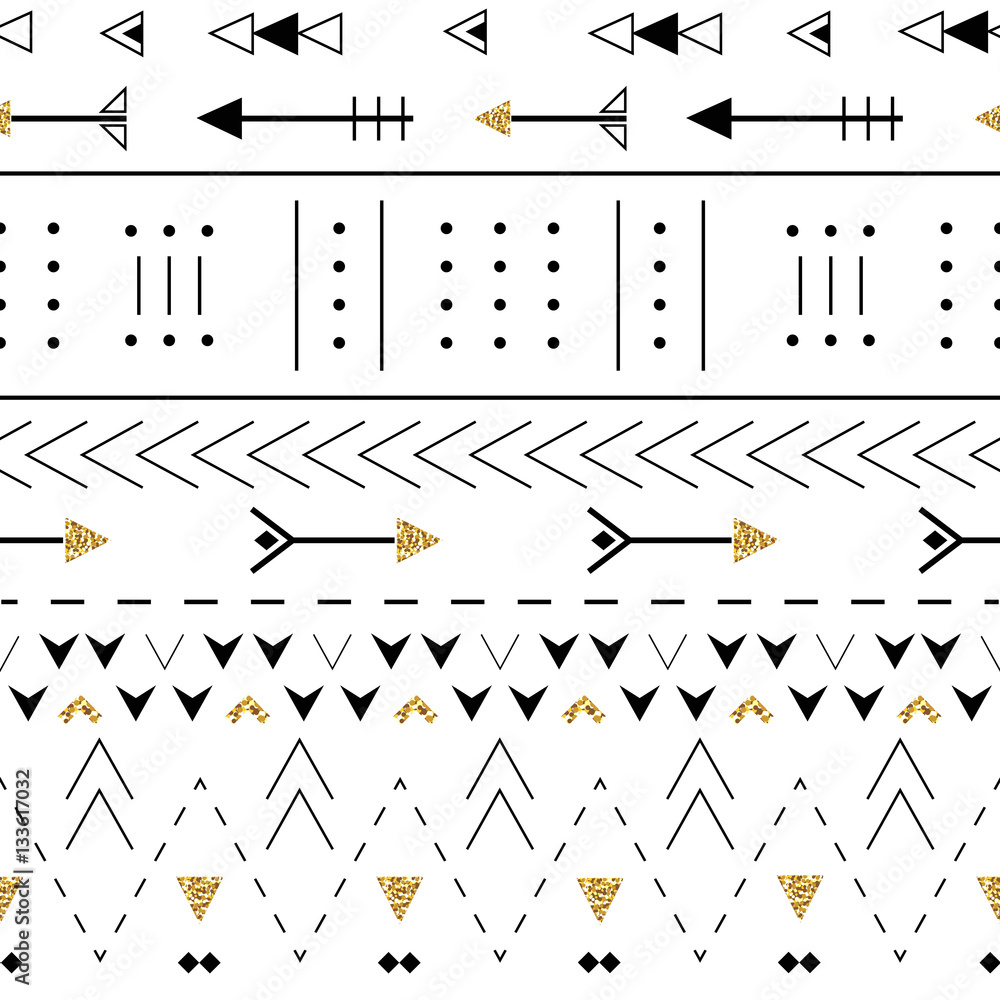 Tribal arrows boho seamless pattern. Ethnic geometric print. Background ...