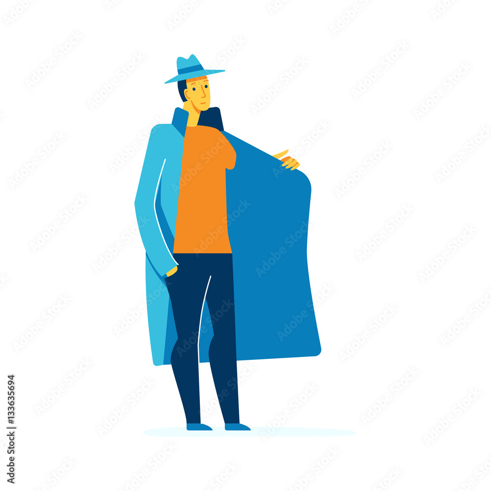Vector male character illustration in flat style Stock-Vektorgrafik ...
