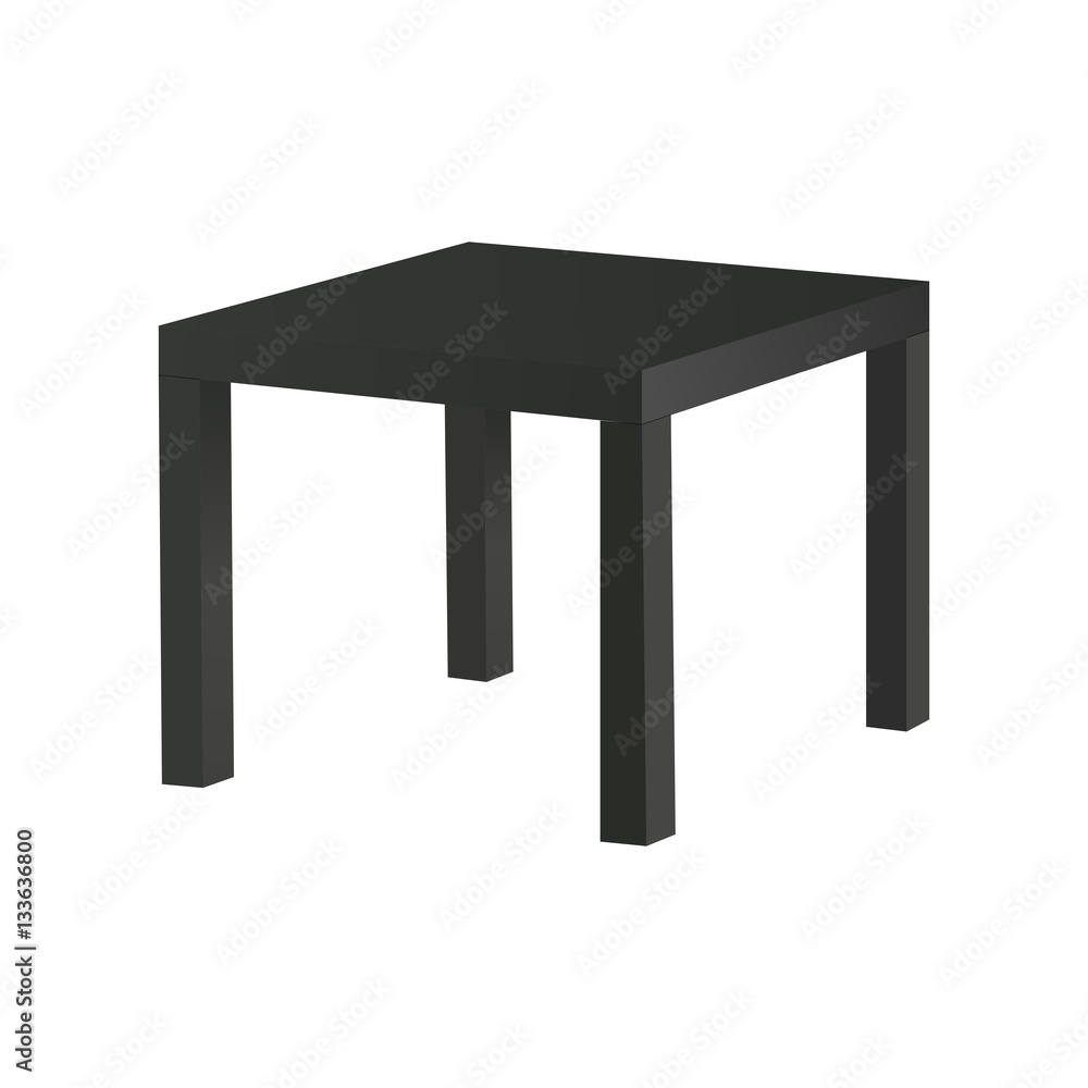 Black table isolated on white background. Vector illustration Stock ...