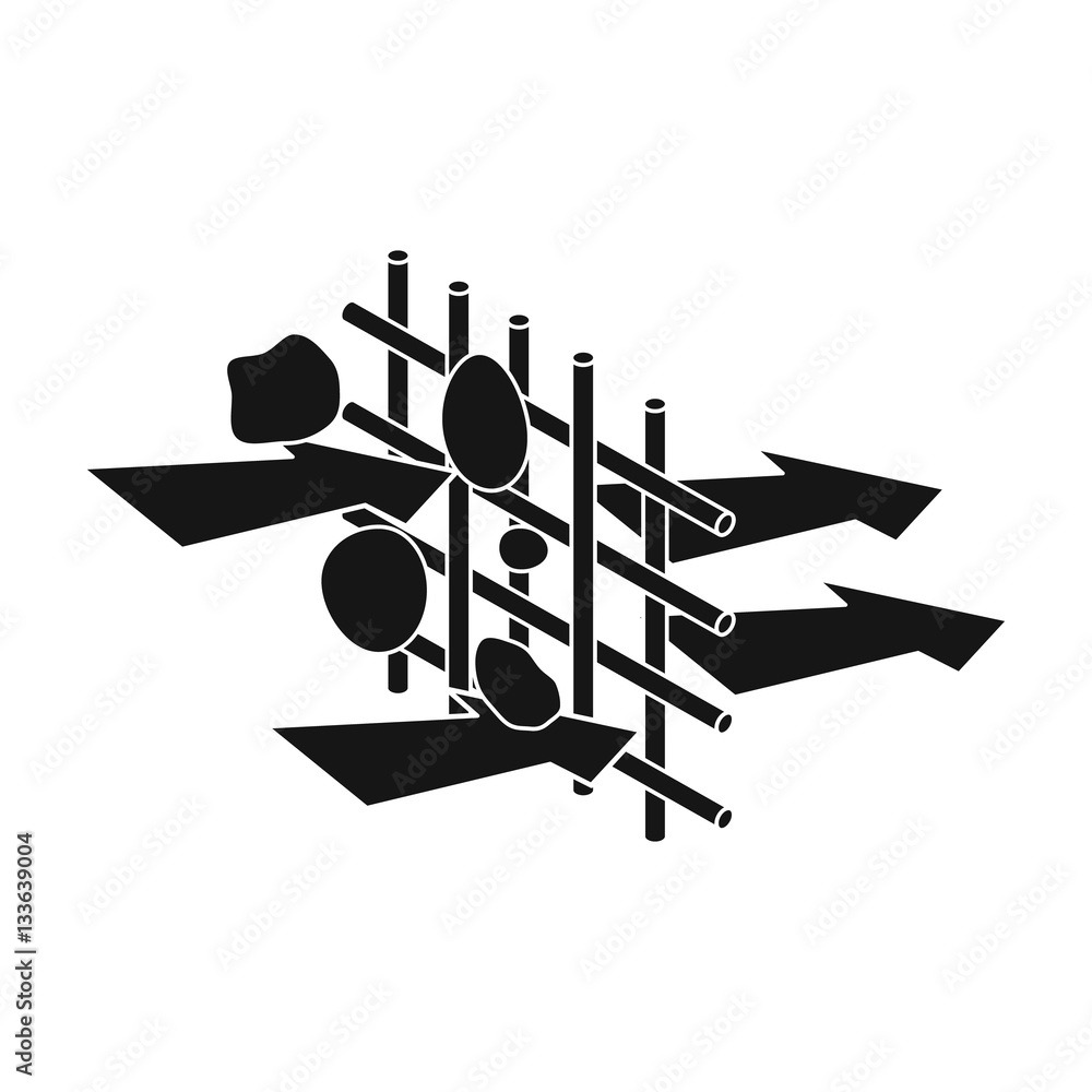 Water filtration through carbonic filter icon in black style isolated ...