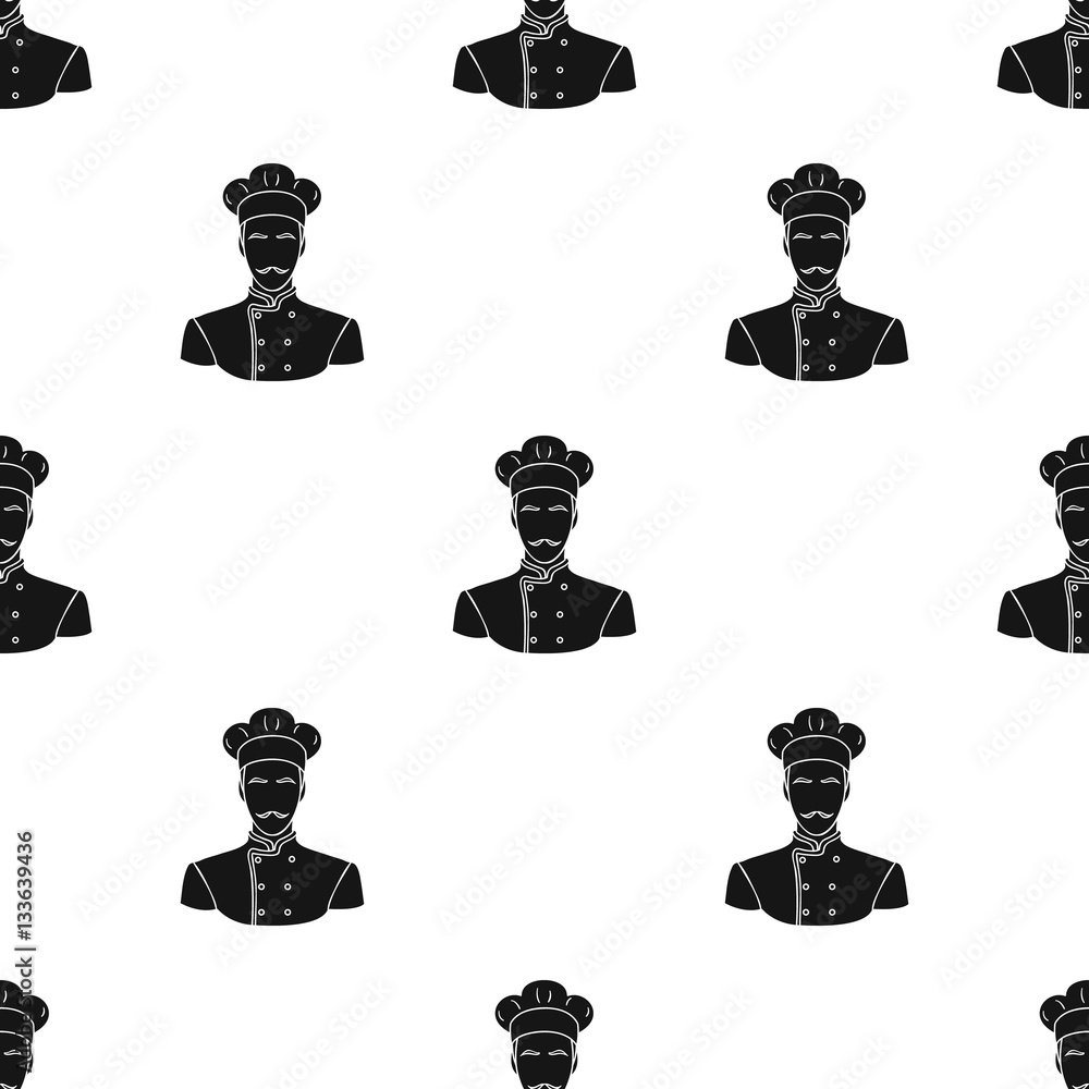Restaurant chef icon in black style isolated on white background ...