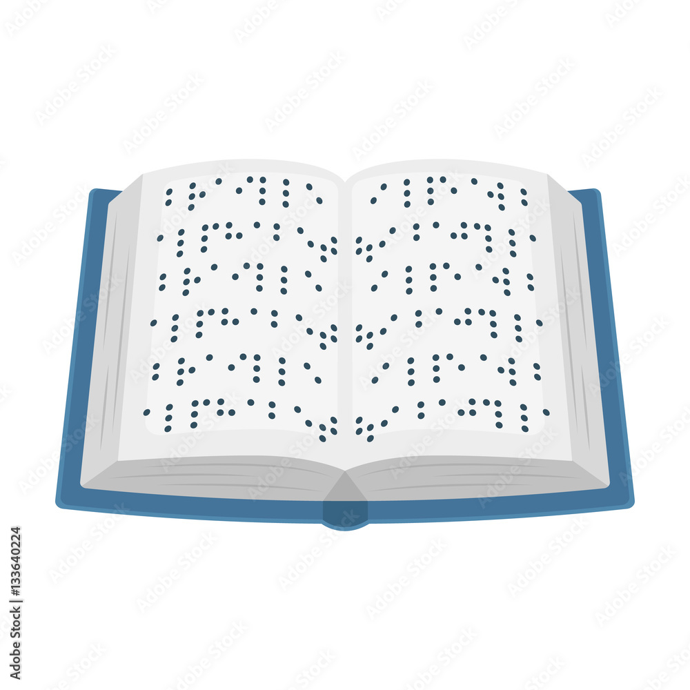 Book written in braille icon in cartoon style isolated on white ...