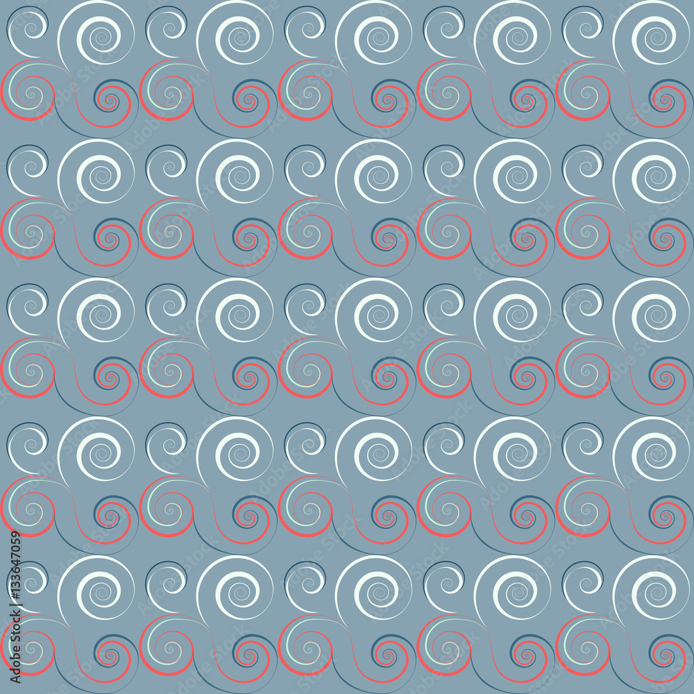 Seamless spiral pattern. Swirl, twirl lines texture. Waves, snowstorm ...