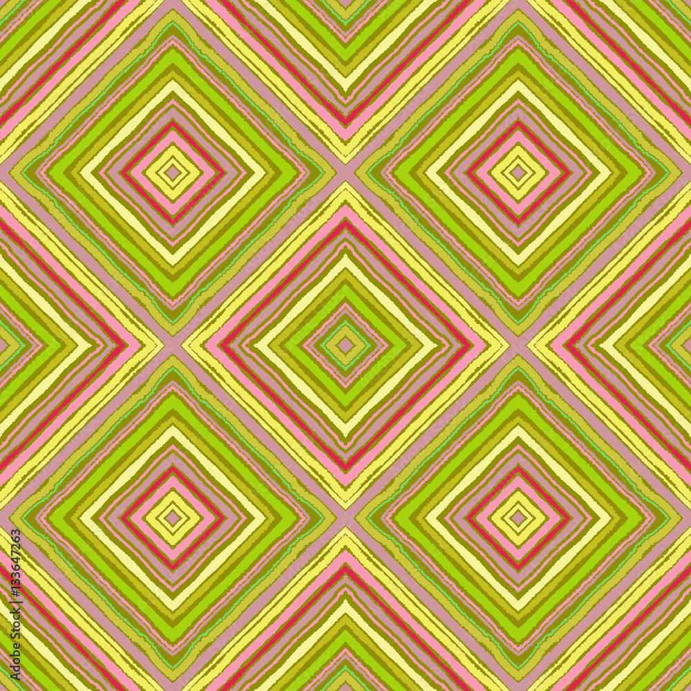 Striped diagonal rectangle seamless pattern. Square rhombus lines with ...