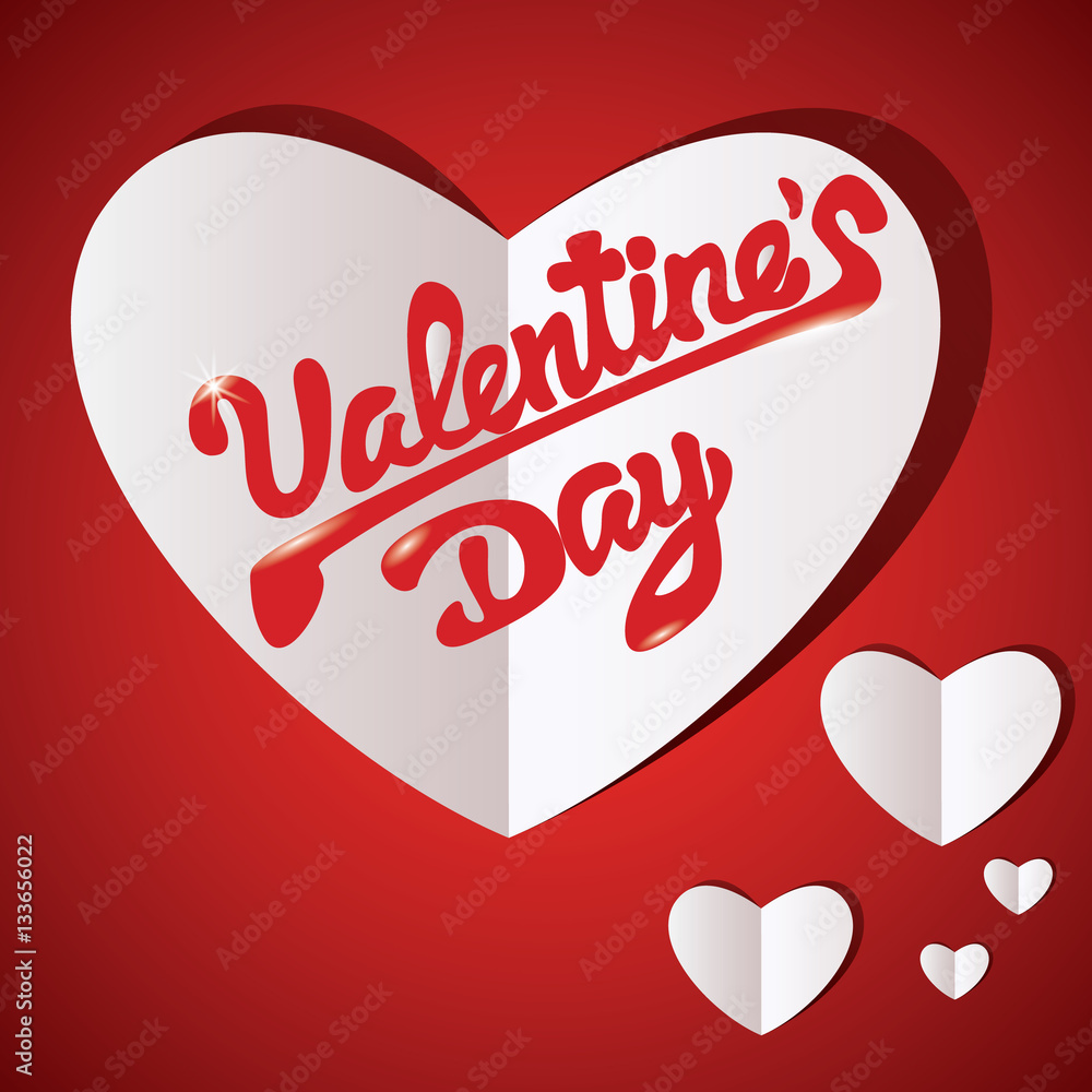 Vector illustration ard Happy Valentines Day. Love heart. Background ...
