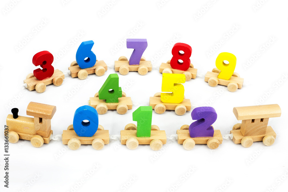 Woodent toy train numbers, Brain development, Skills Preschool Stock ...