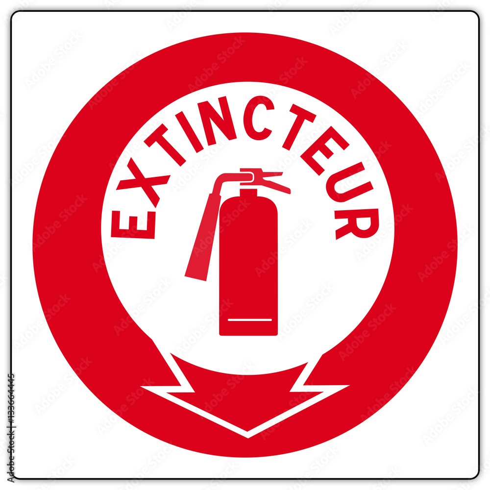 Panneau de signalisation : extincteur ilustração do Stock | Adobe Stock