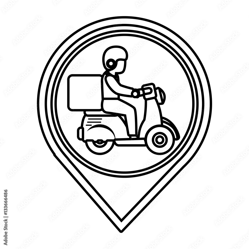 Vecteur Stock delivery motorcycle service icon vector illustration ...