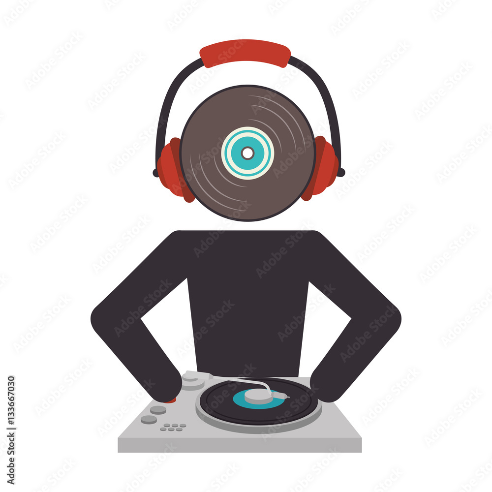 dj avatar silhouette icon vector illustration design Stock Vector ...