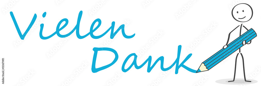 Vetor de Vielen Dank sagt das Strichmännchen do Stock | Adobe Stock