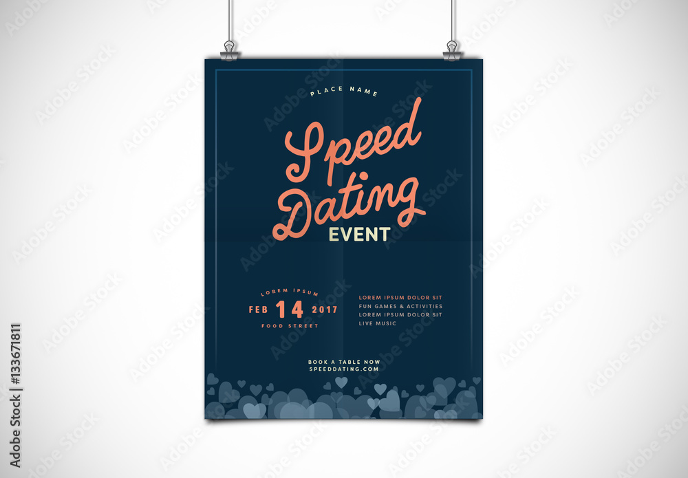 Dating Event Poster Layout Stock Template | Adobe Stock