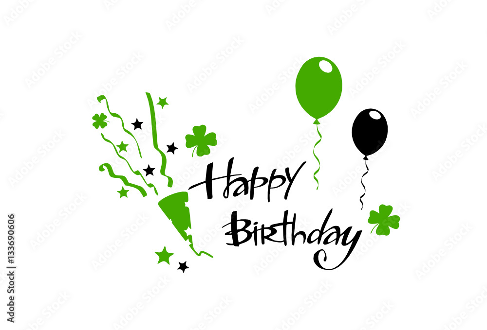 Happy Birthday Clover vector de Stock | Adobe Stock