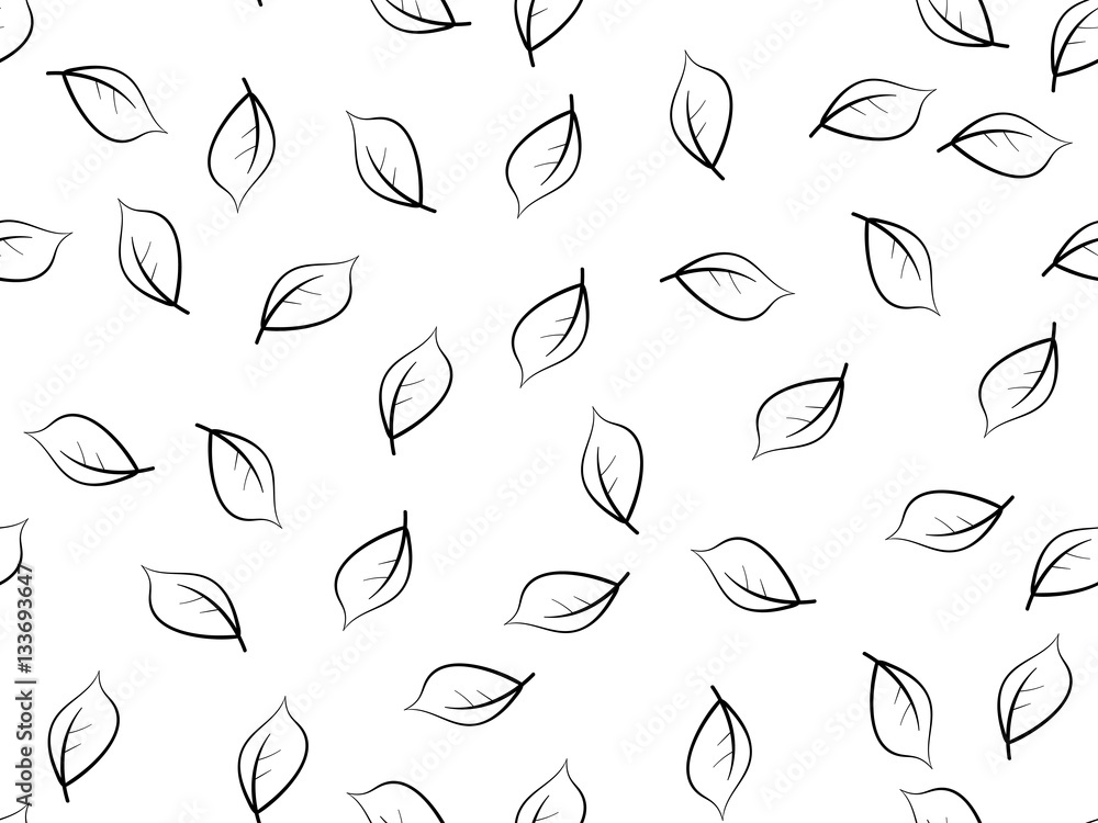 Seamless leaf pattern vector illustration. Decorative template texture ...