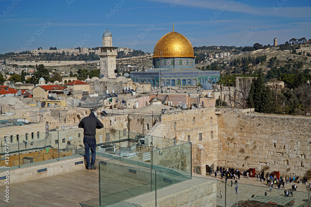 JERUSALEM - A breathtaking view of the Dome of the Rock and the Western ...