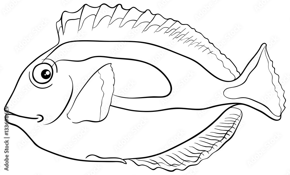 blue tang fish coloring page Stock Vector | Adobe Stock