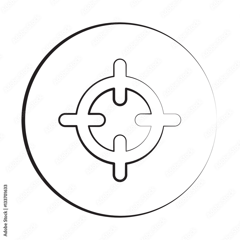 Black ink style Scope icon with circle Stock Vector | Adobe Stock