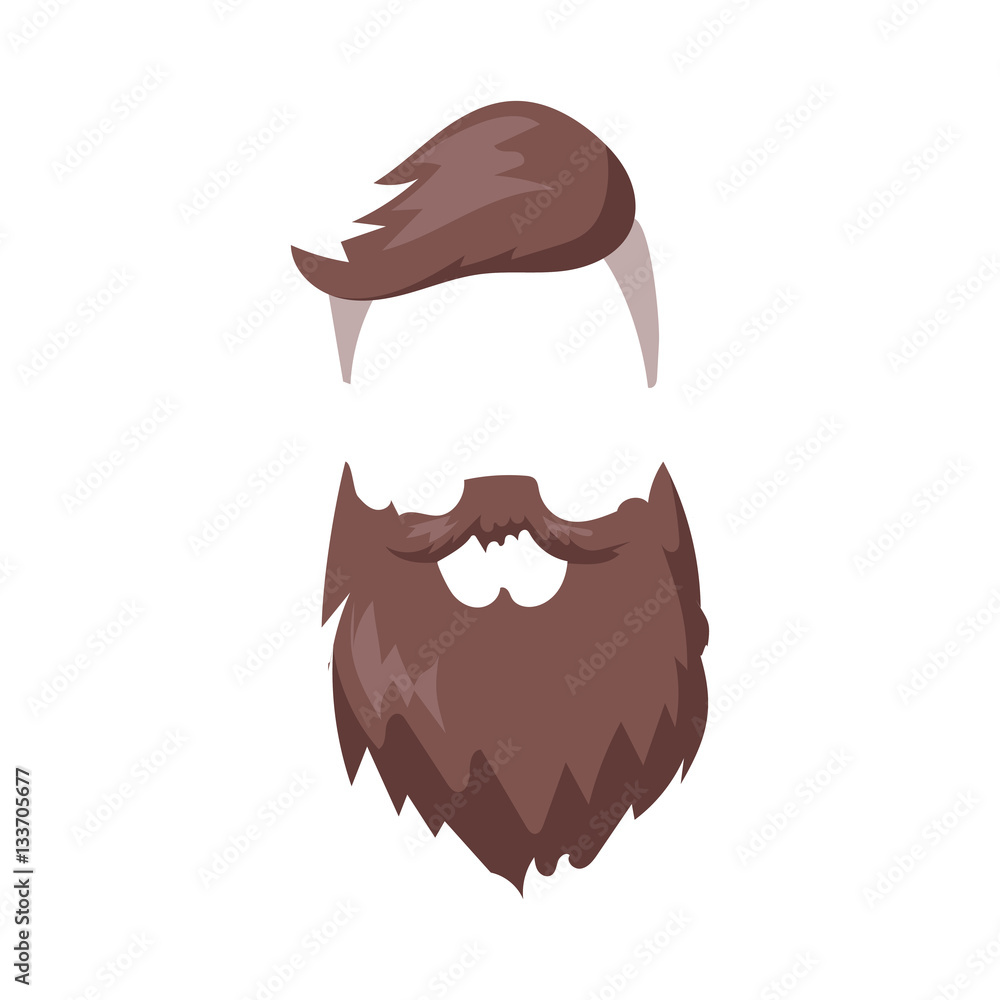 Hairstyle beard and hair face cut mask flat cartoon vector. Stock ...
