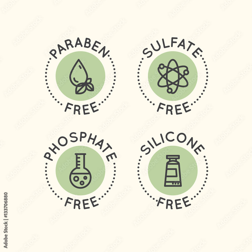 Isolated Vector Style Illustration Logo Set Badge Ingredient Warning ...