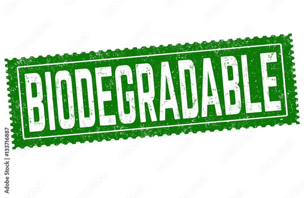 Biodegradable sign or stamp Stock Vector | Adobe Stock