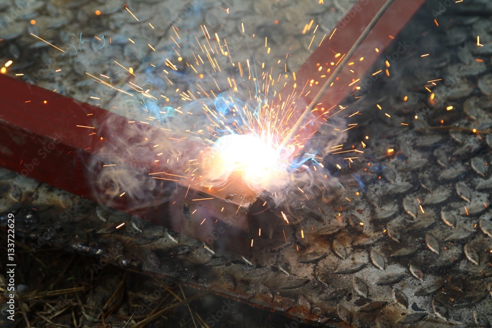Close up of Welding work Stock Photo | Adobe Stock