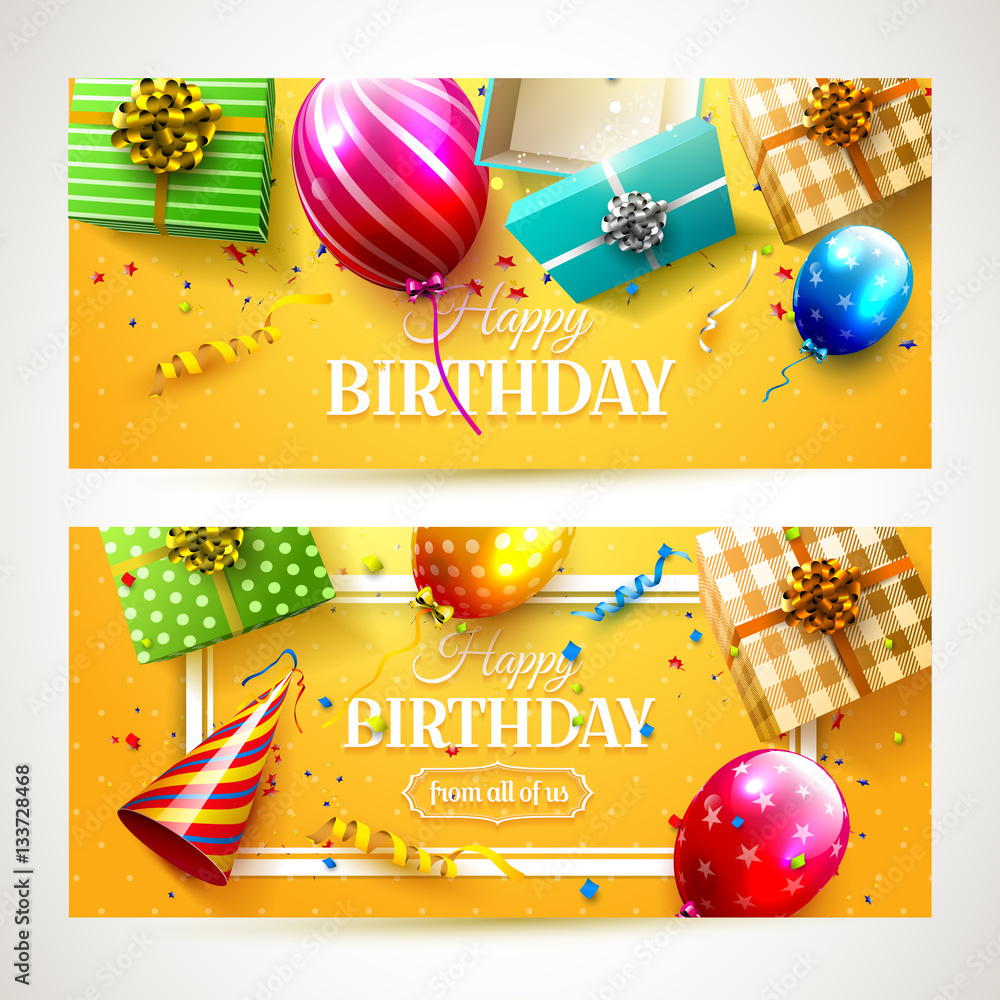 Luxury birthday party headers Stock-Vektorgrafik | Adobe Stock