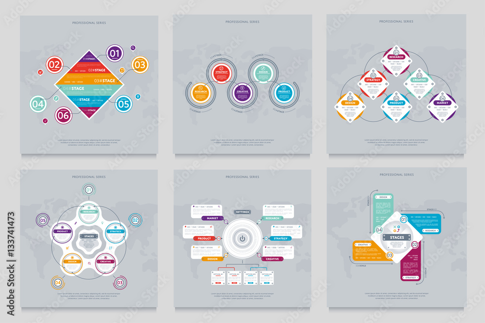 Business infographics concept set vector illustration. Data ...