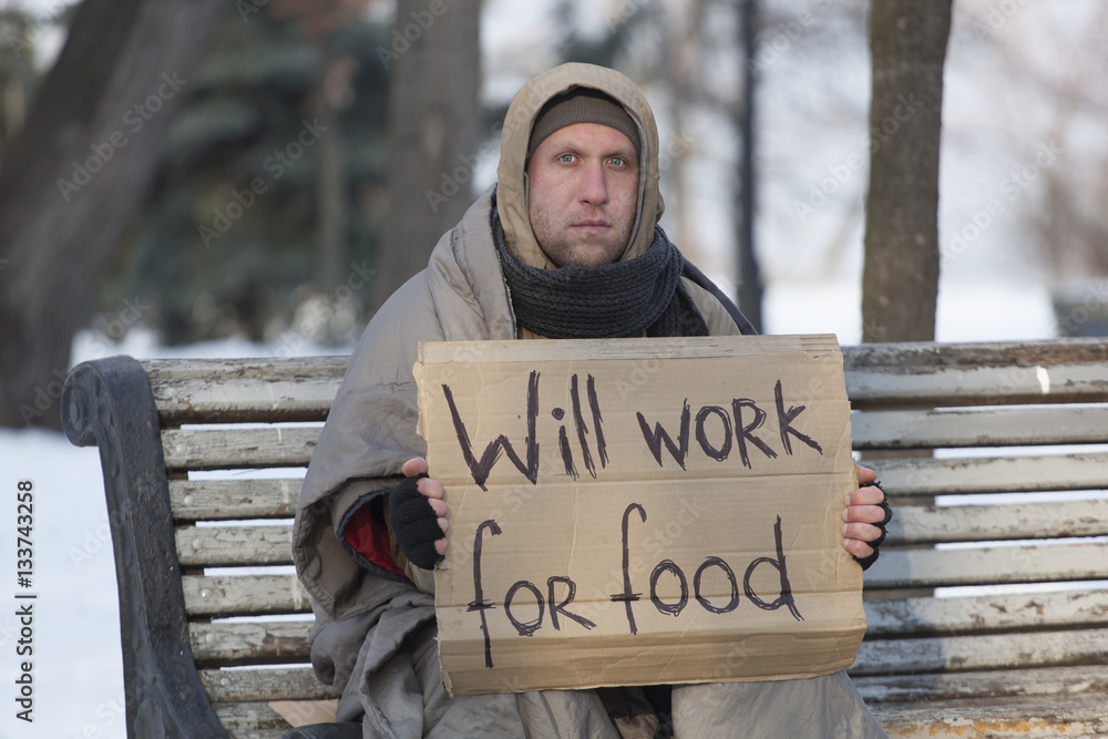 Homeless And Hungry Sign
