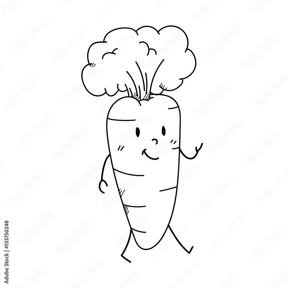 How To Draw A Cartoon Carrot