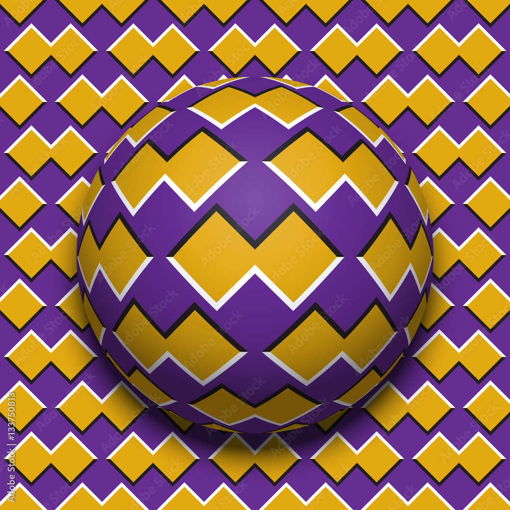 Patterned ball rolling along the same surface. Abstract vector optical ...