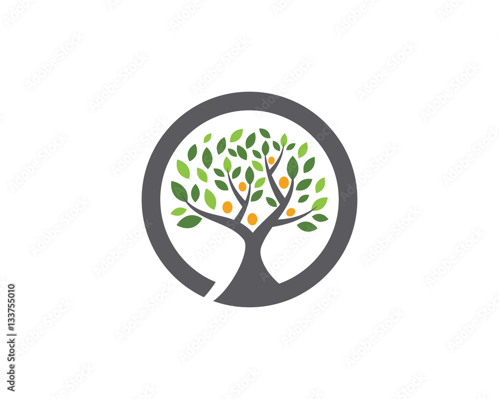 family tree symbol icon logo design template Stock Vector | Adobe Stock