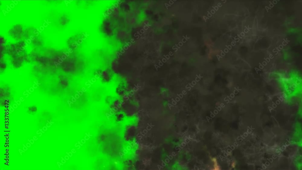 Two explosions: side view and top view on green screen. 1. Explosion ...