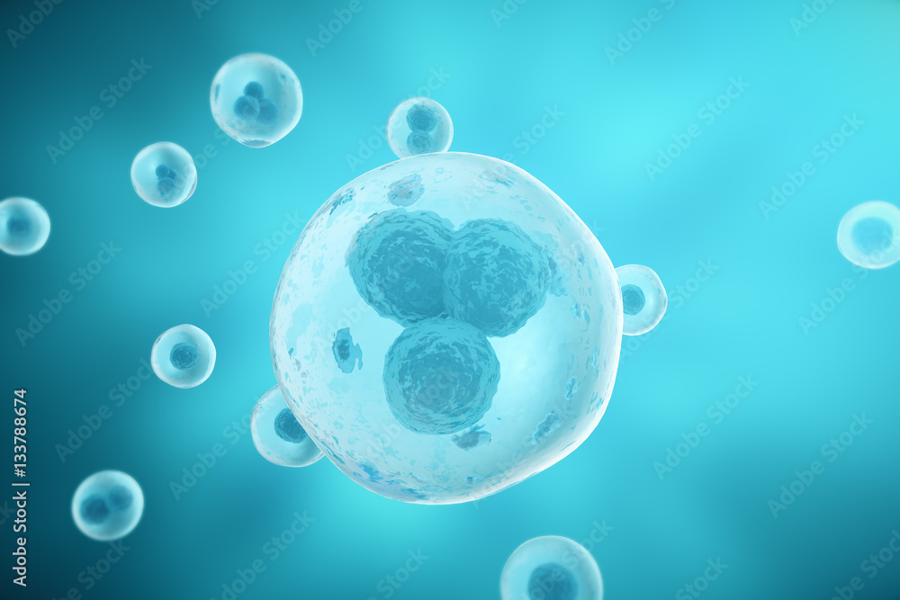 Blue cell background. Life and biology, medicine scientific, molecular ...