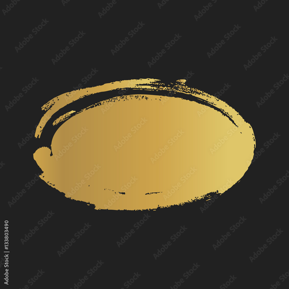 Golden Grunge vintage painted ellipse shapes. Vector illustration Stock ...