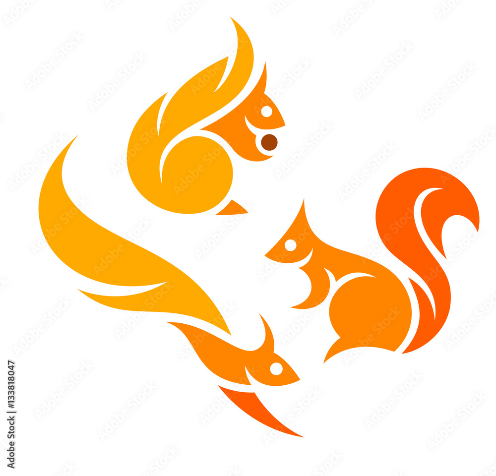 Stylized Squirrel Vector