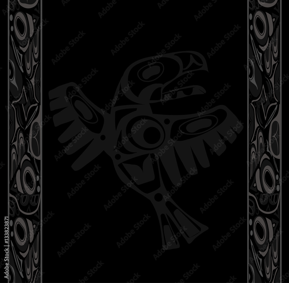 totem bird indigenous art stylization Stock Vector | Adobe Stock