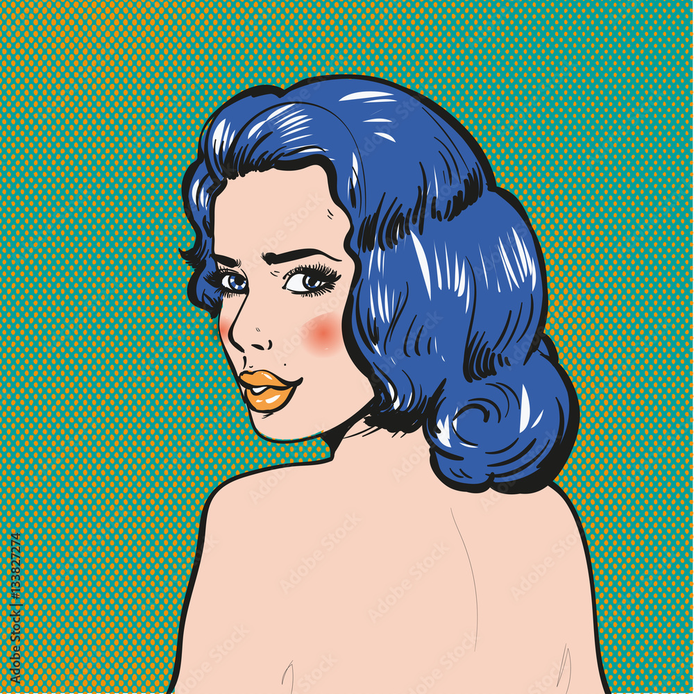 Woman looking back pop art comics vector illustration Stock Vector ...