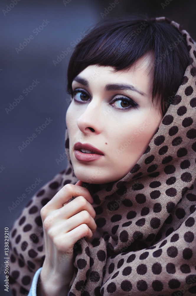 delicate portrait in retro style Stock-Foto | Adobe Stock