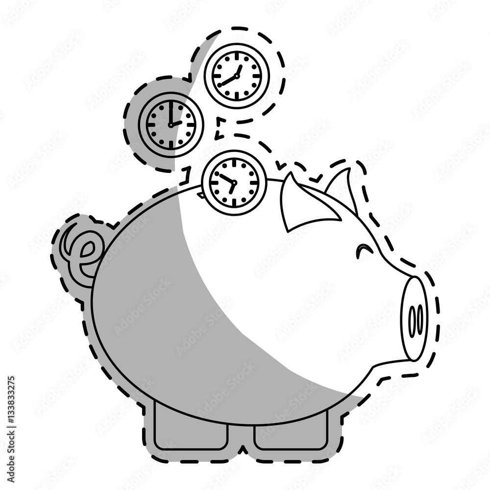 piggy bank money icon image sticker vector illustration design Stock ...