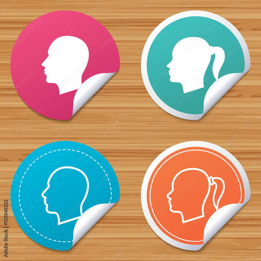 Head icons. Male and female human symbols. Stock Vector | Adobe Stock