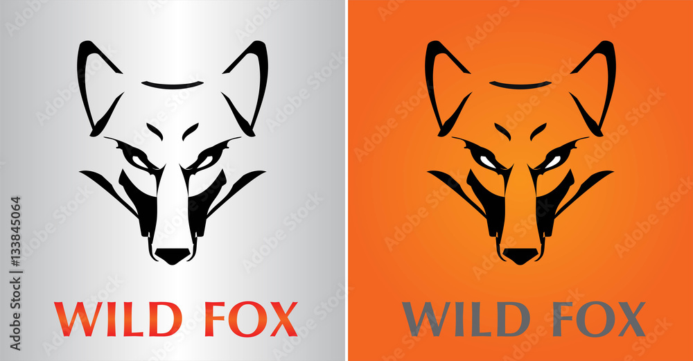 Fox. Fox Head. Vector image of an fox face design on various background ...