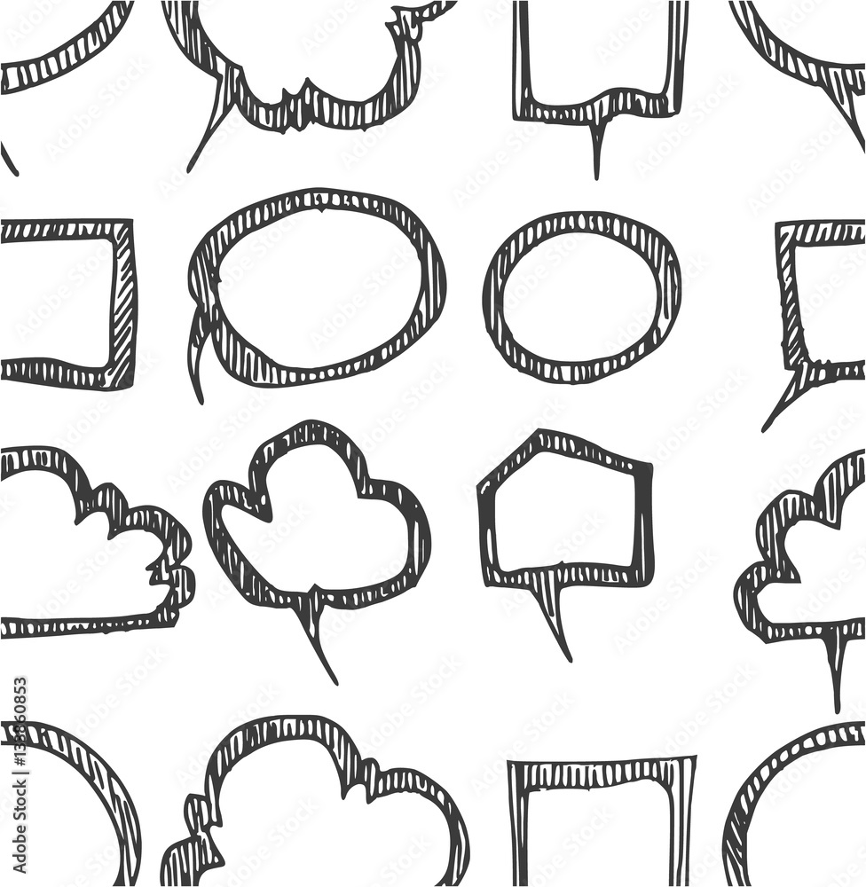 Vector Collection Of Hand Drawn Doodle Style Speech Bubbles Stock