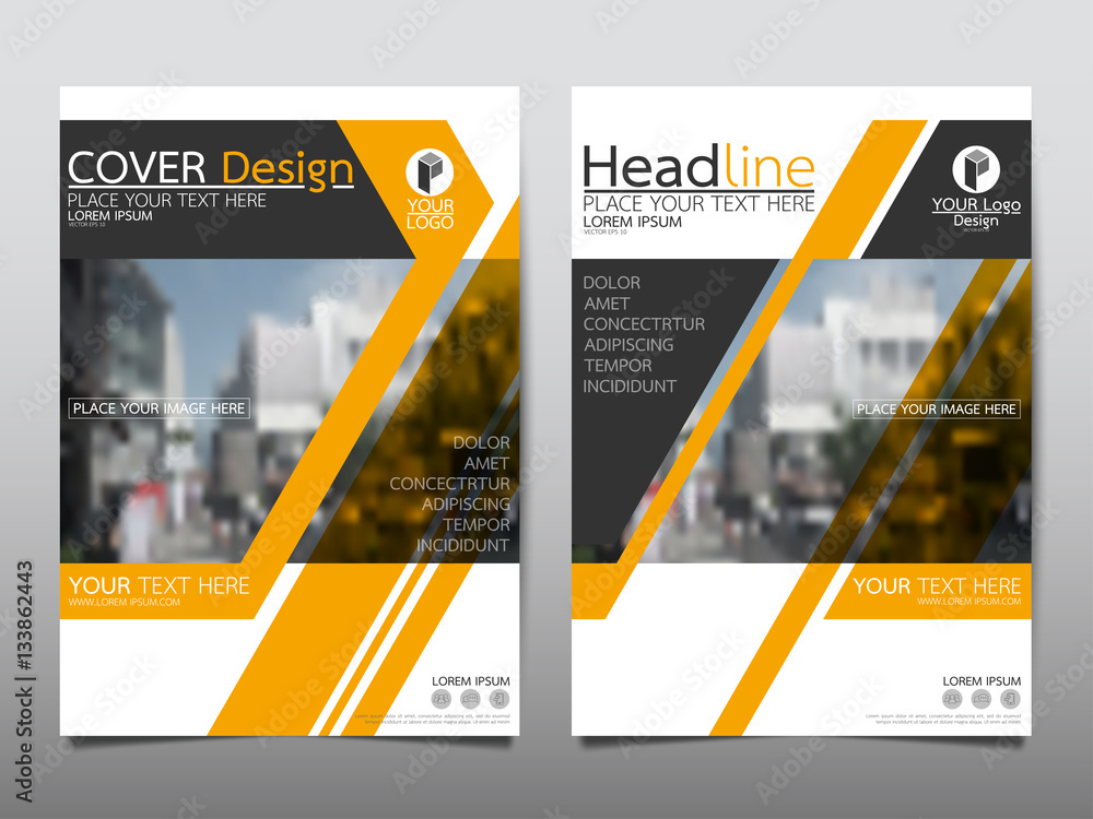 Yellow technology flyer cover business brochure vector design, Leaflet ...