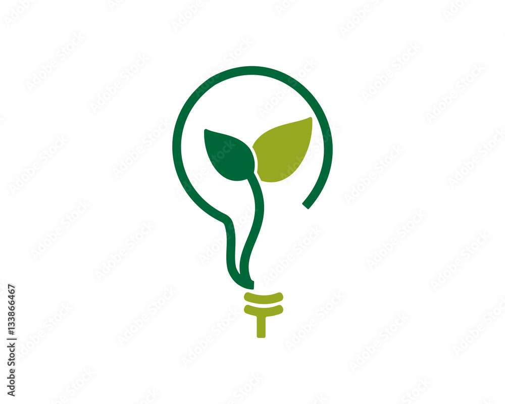 green bulb plant icon Stock Vector | Adobe Stock