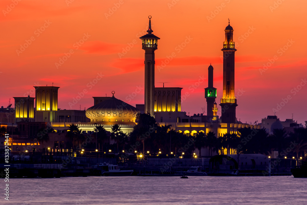 building of a mosque at sunset Stock Photo | Adobe Stock