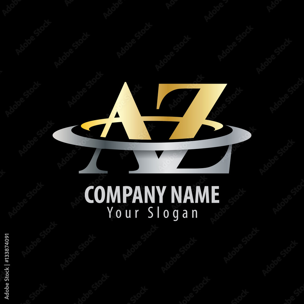 Initial Letter AZ With Overlapping Swoosh Circle Stock Vector | Adobe Stock