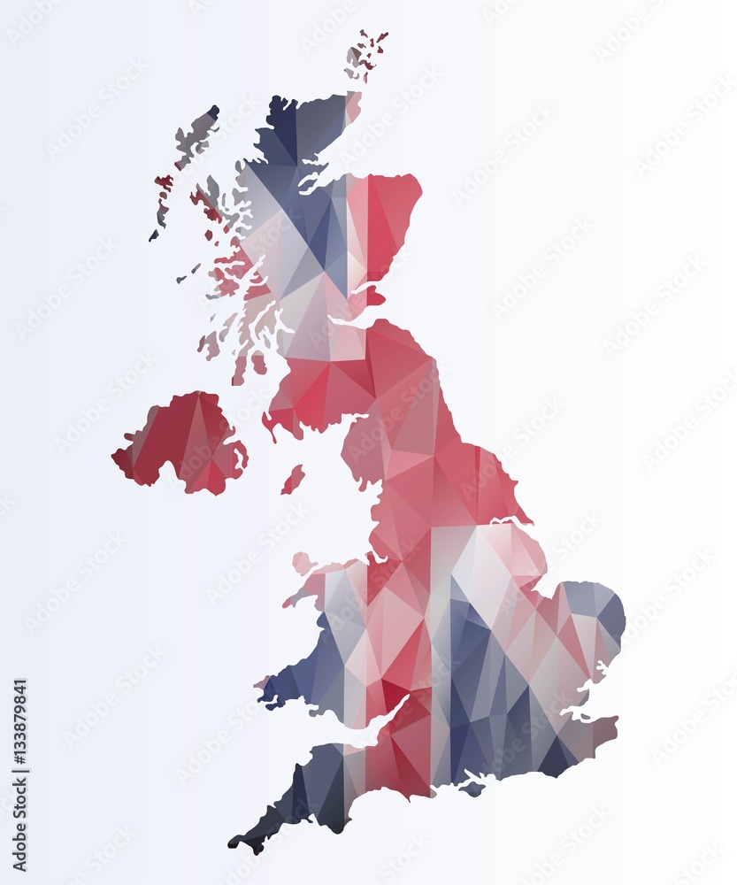 Polygonal map of Great Britain Stock Vector | Adobe Stock